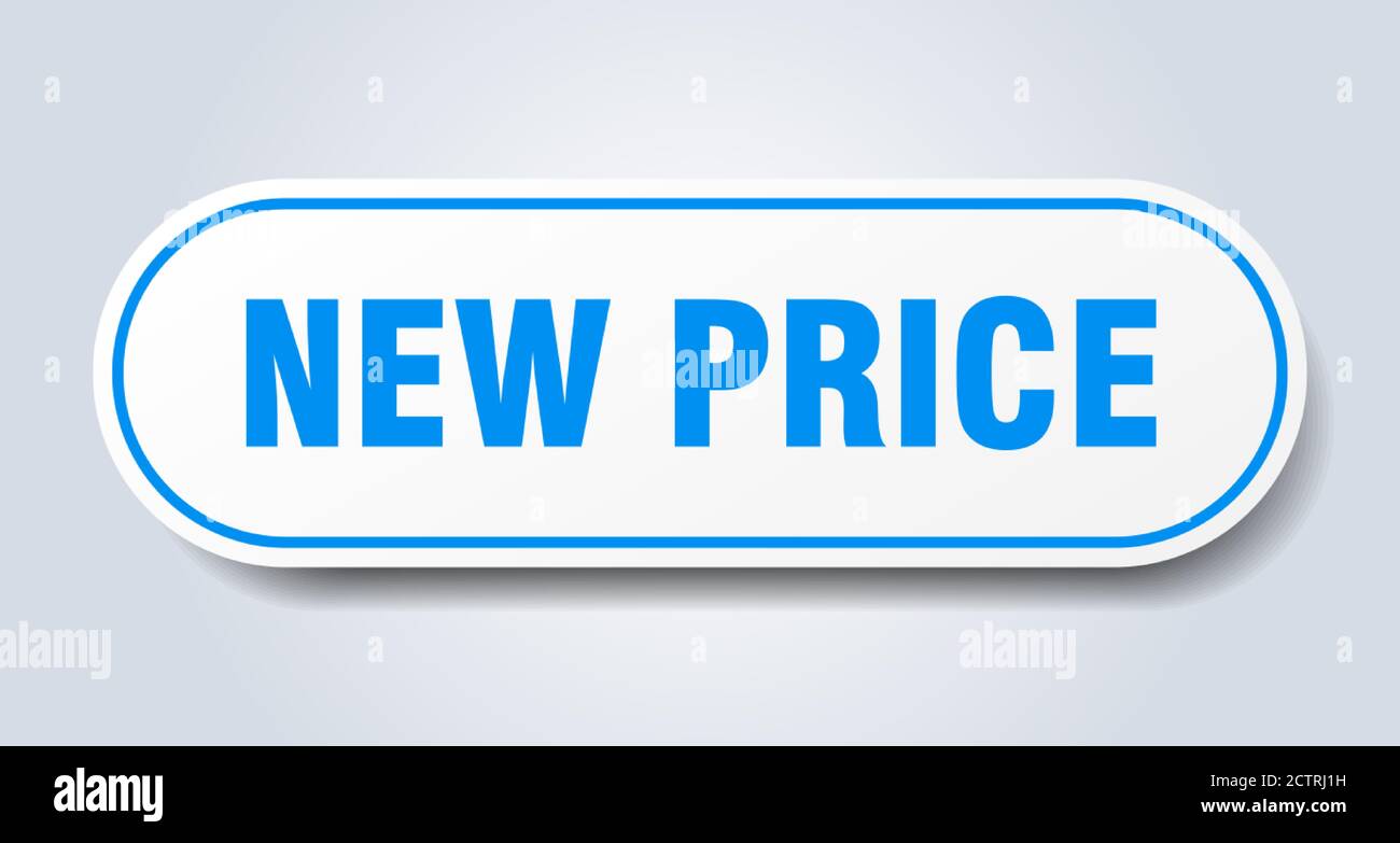new price sign. rounded isolated sticker. white button Stock Vector ...