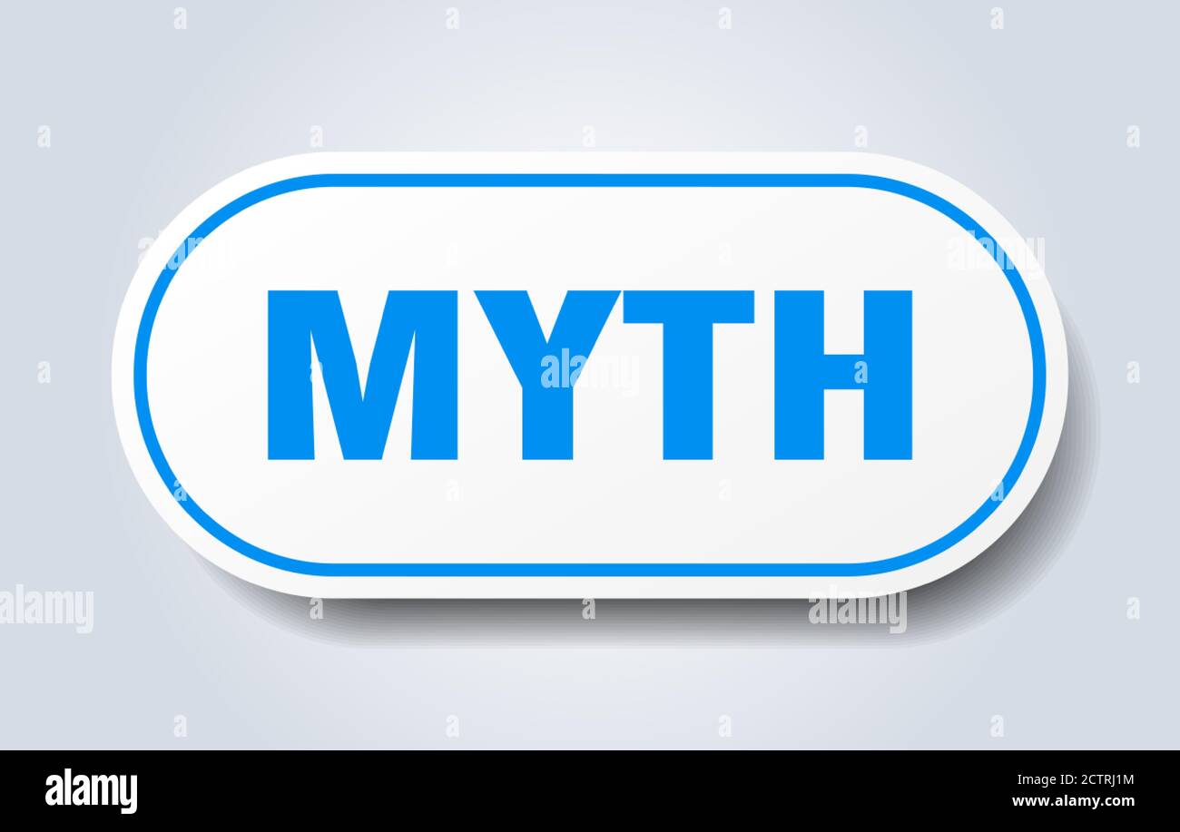 myth sign. rounded isolated sticker. white button Stock Vector Image ...