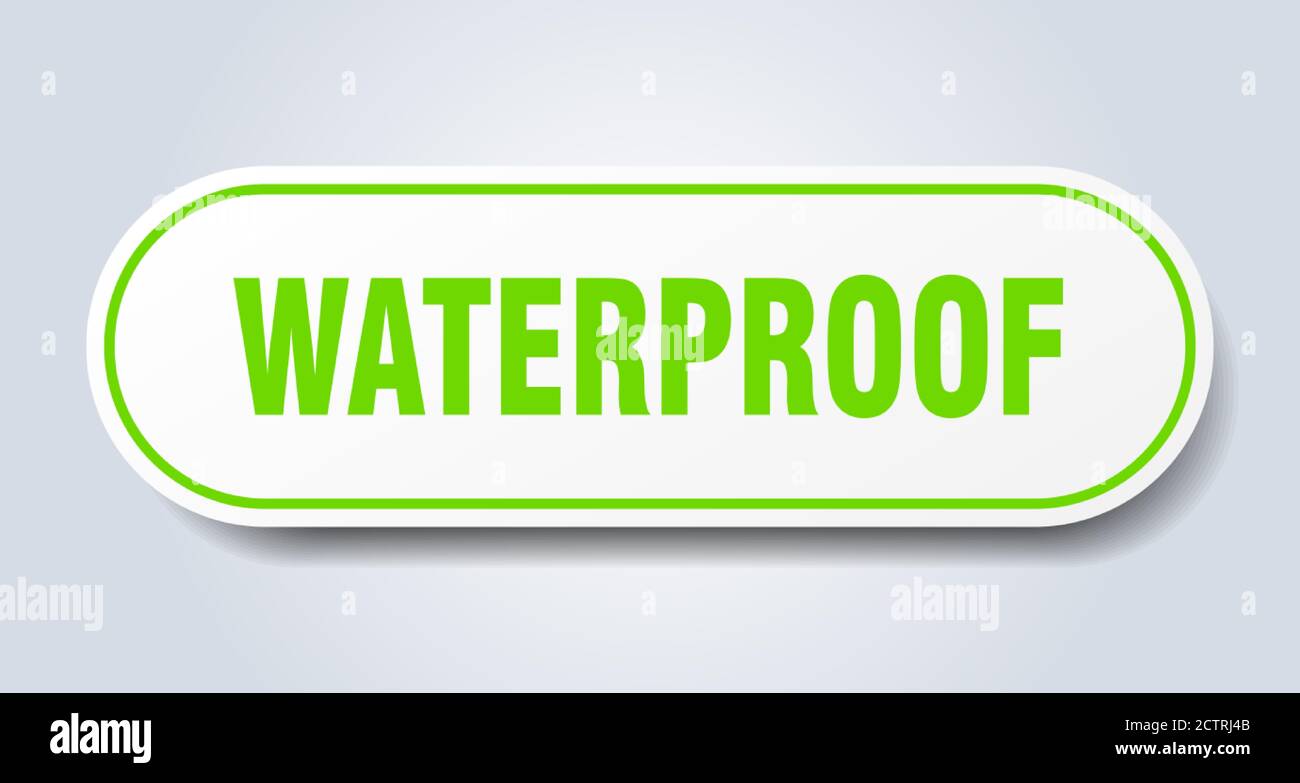 waterproof sign. rounded isolated sticker. white button Stock Vector ...