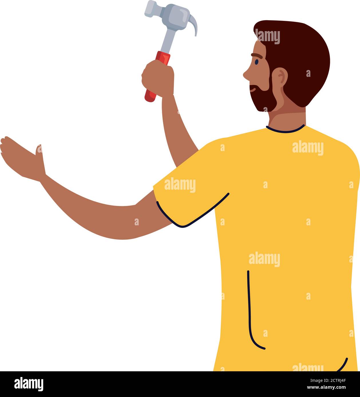 man cartoon with construction hammer vector design Stock Vector Image ...