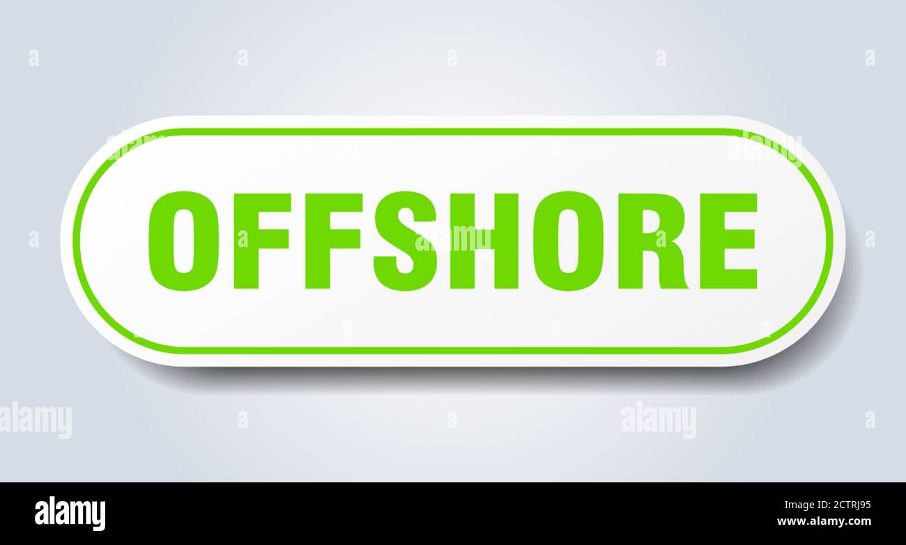 offshore sign. rounded isolated sticker. white button Stock Vector ...