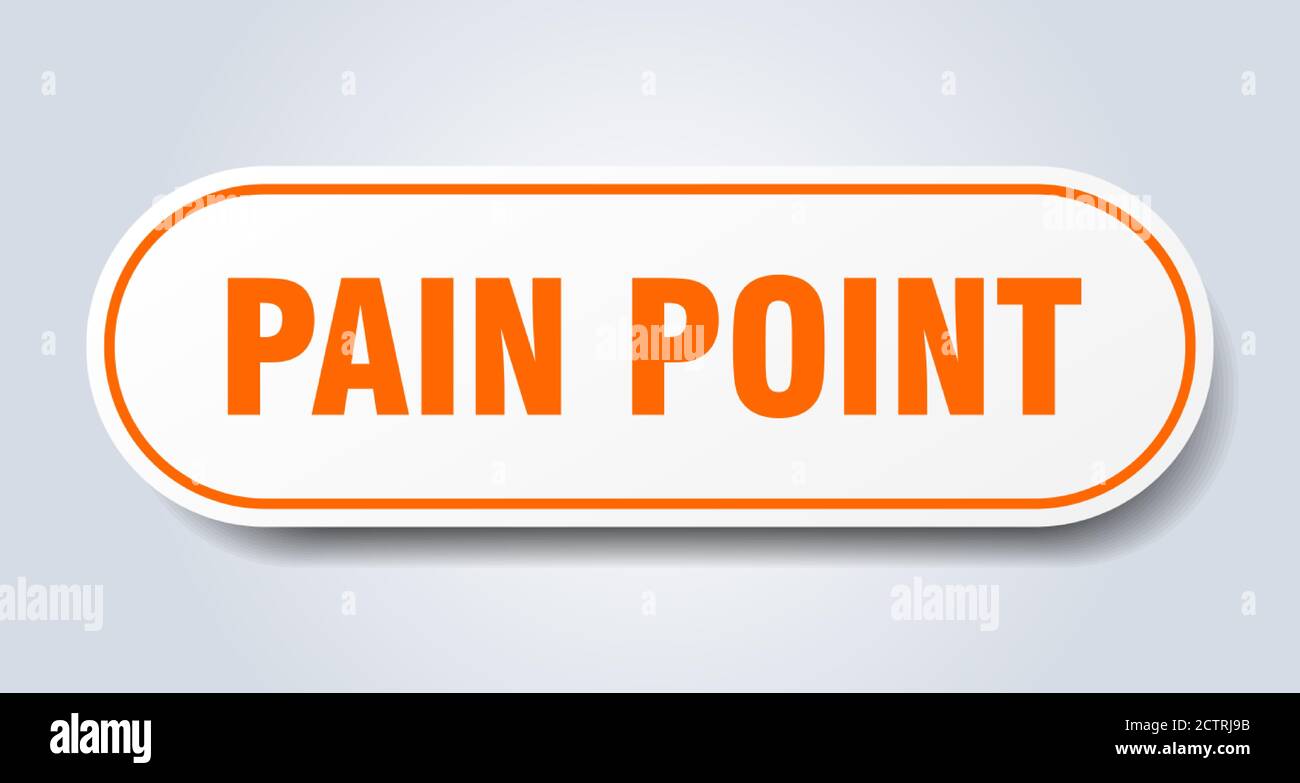 pain point sign. rounded isolated sticker. white button Stock Vector ...