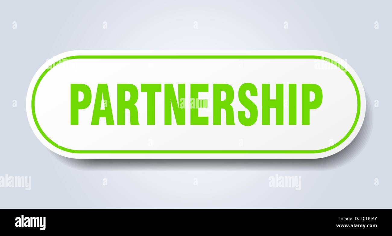 partnership sign. rounded isolated sticker. white button Stock Vector ...
