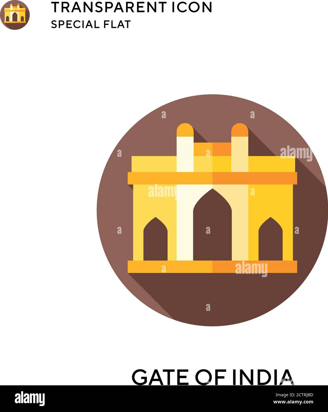 Gate of india vector icon. Flat style illustration. EPS 10 vector Stock ...