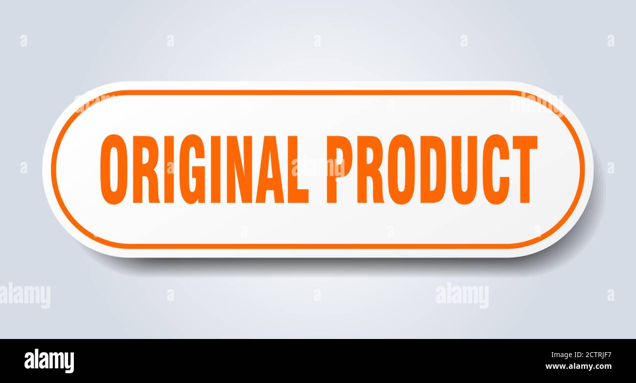 original product sign. rounded isolated sticker. white button Stock ...