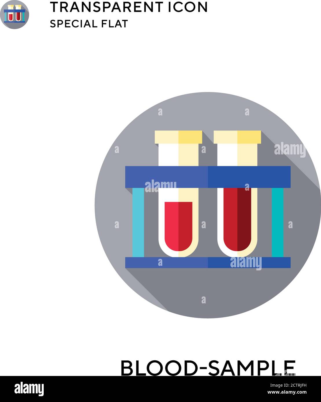 Blood-sample vector icon. Flat style illustration. EPS 10 vector Stock ...