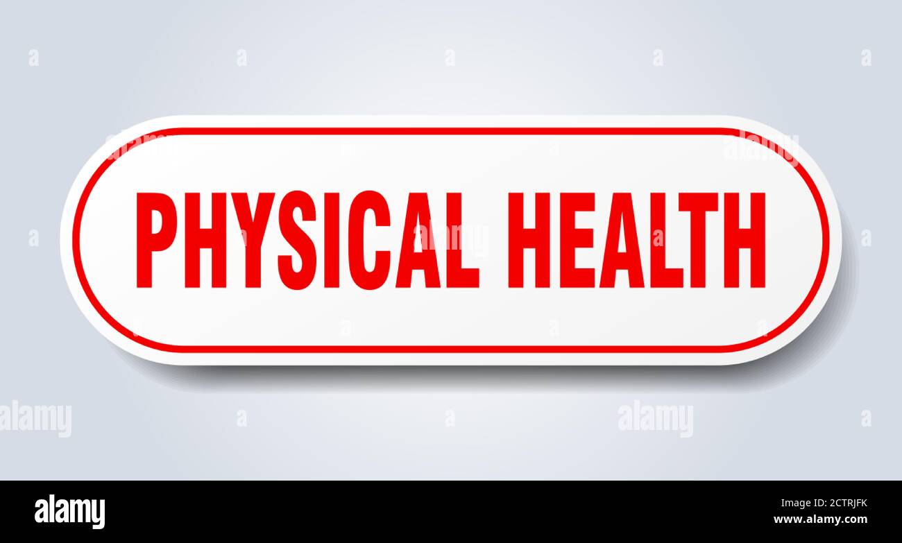 physical health sign. rounded isolated sticker. white button Stock ...