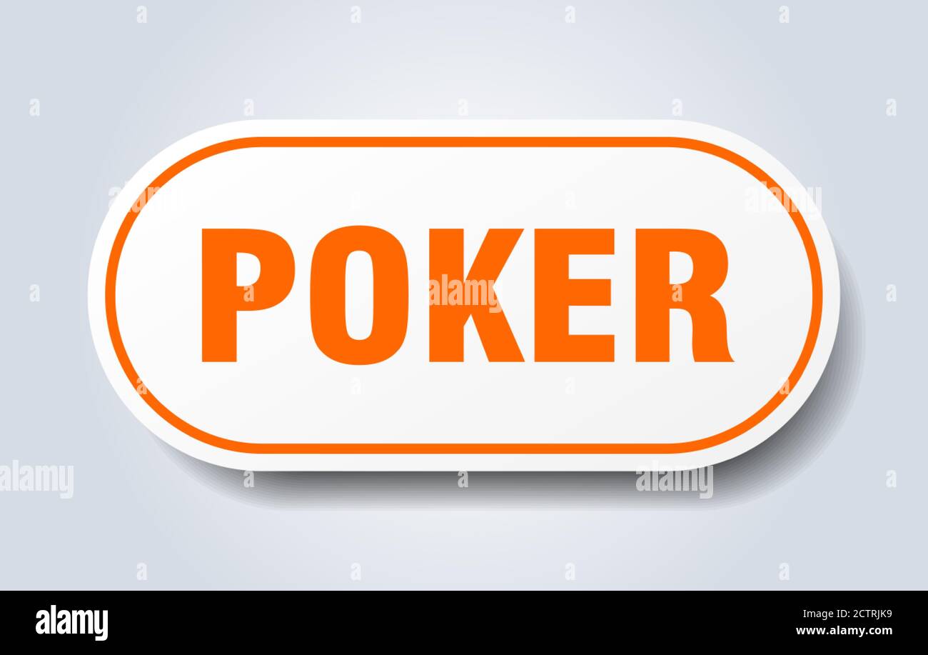 poker sign. rounded isolated sticker. white button Stock Vector Image ...