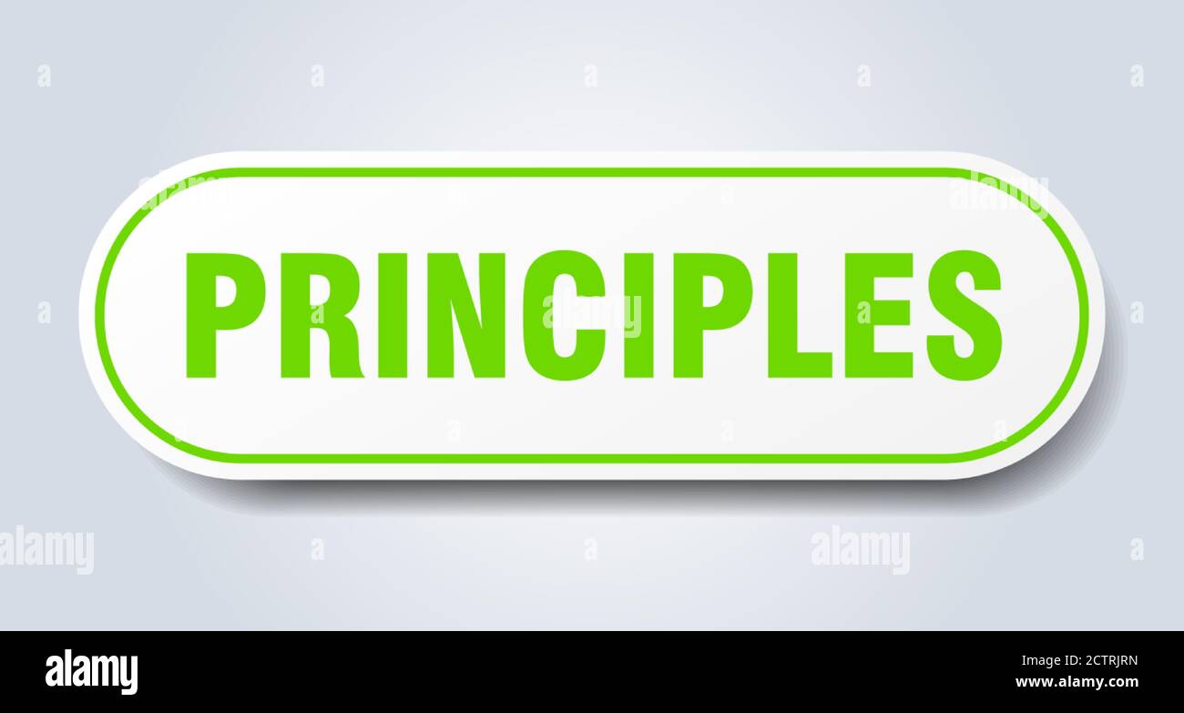 principles sign. rounded isolated sticker. white button Stock Vector ...