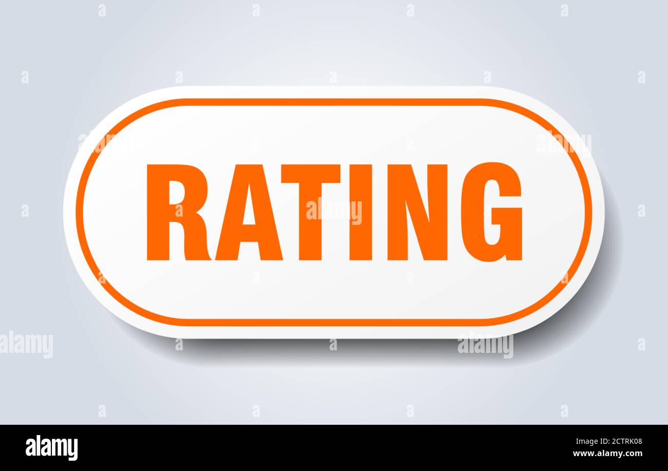 rating sign. rounded isolated sticker. white button Stock Vector Image ...