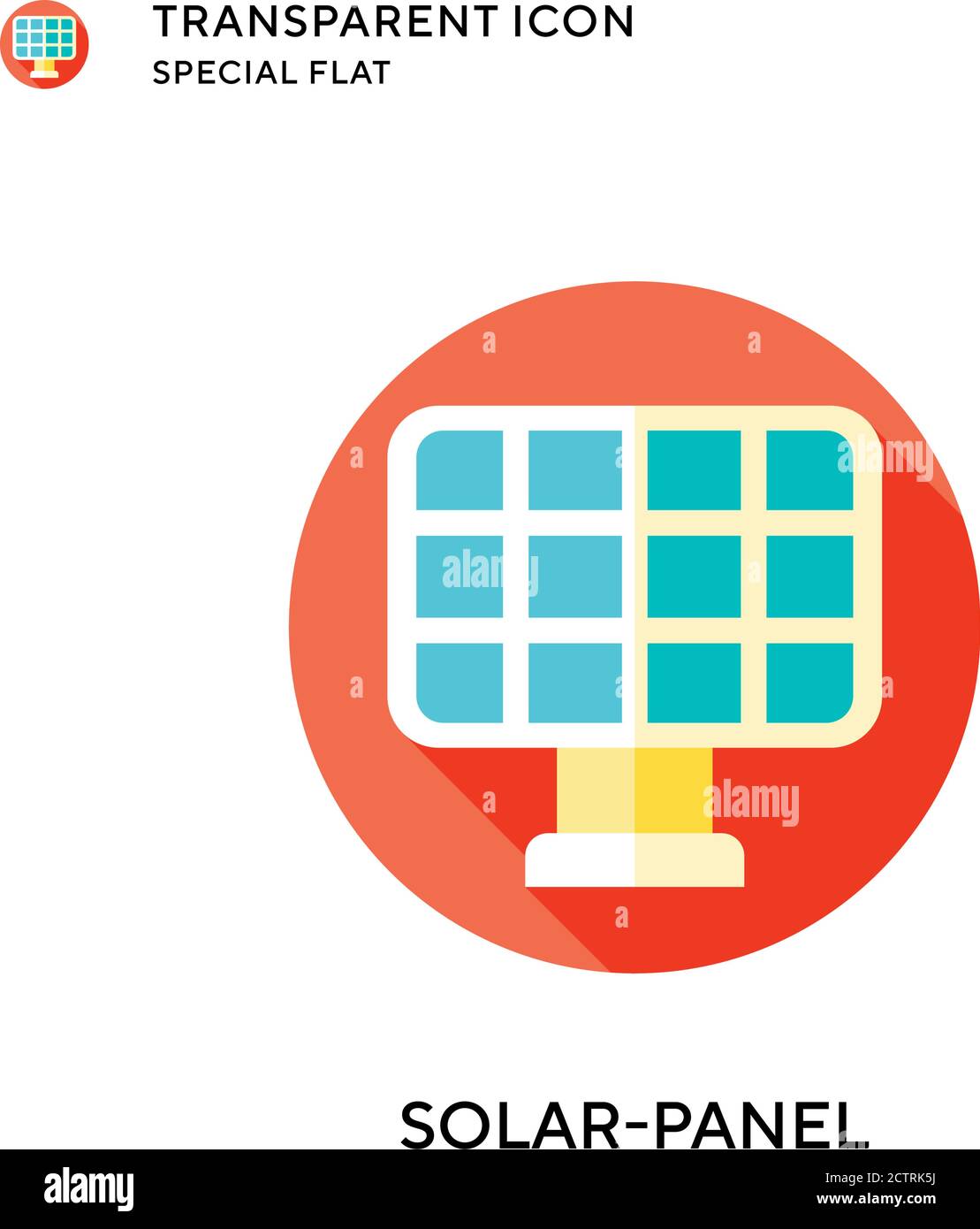 Solar-panel vector icon. Flat style illustration. EPS 10 vector Stock ...