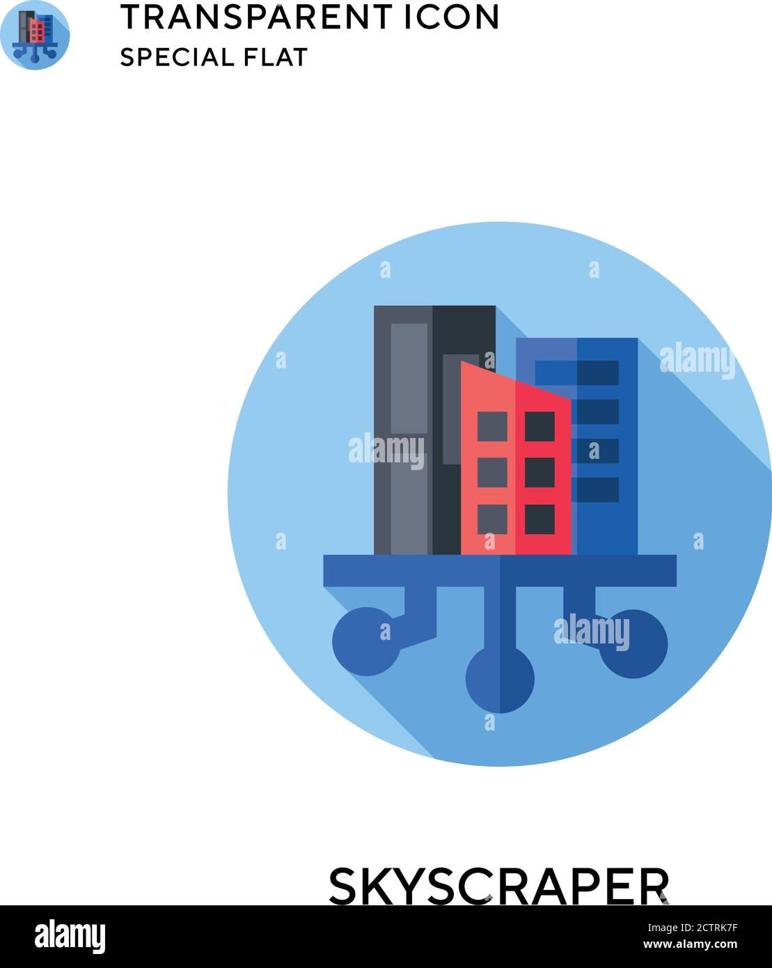 Skyscraper vector icon. Flat style illustration. EPS 10 vector Stock ...