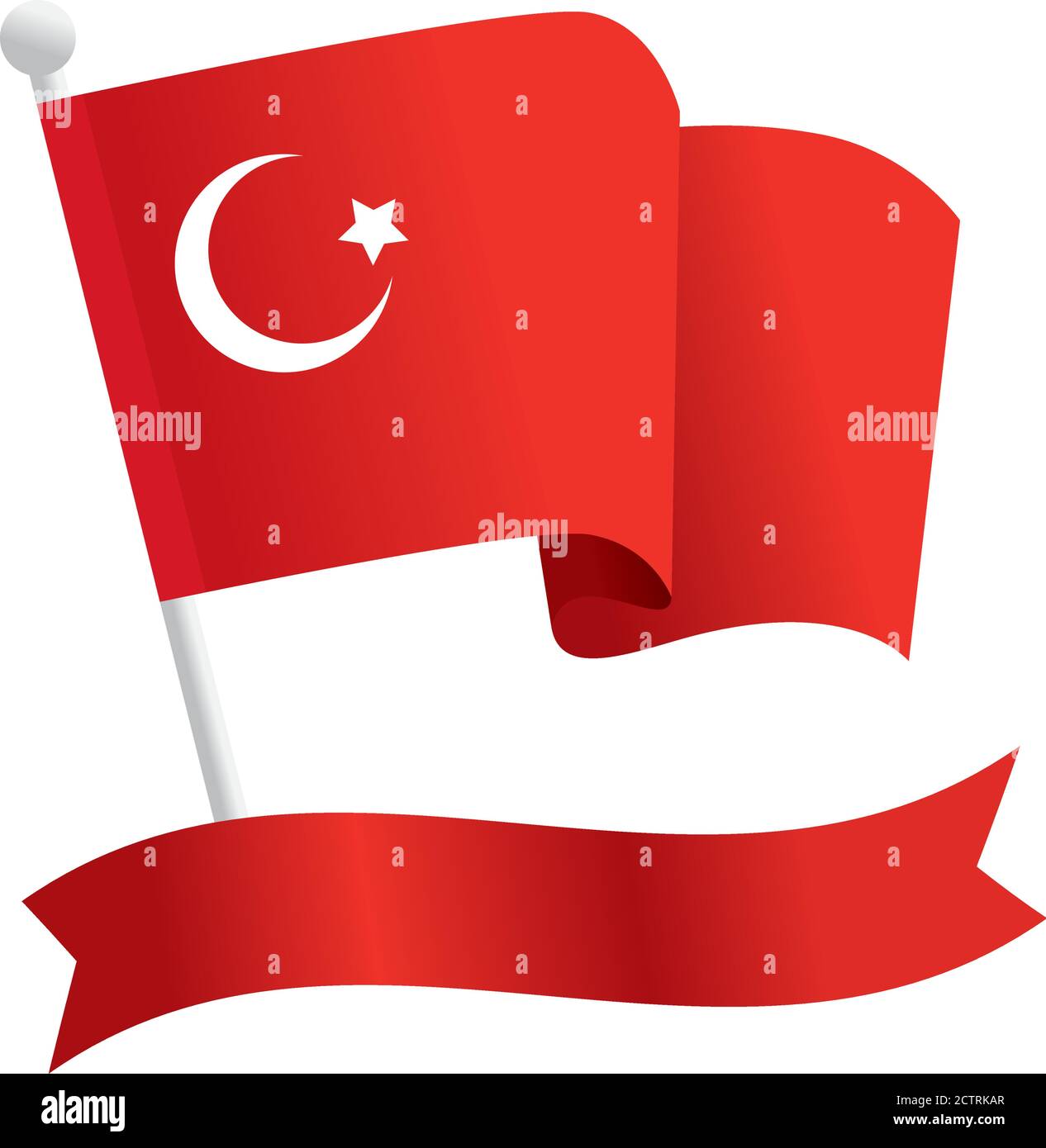 Turkish flag with ribbon vector design Stock Vector Image & Art - Alamy