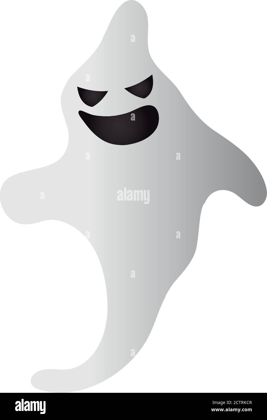halloween ghost icon over white background, flat style, vector ...