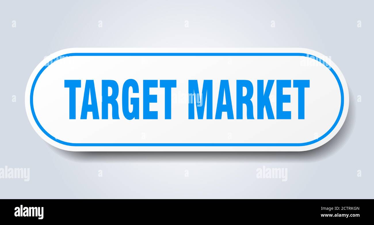 target market sign. rounded isolated sticker. white button Stock Vector ...