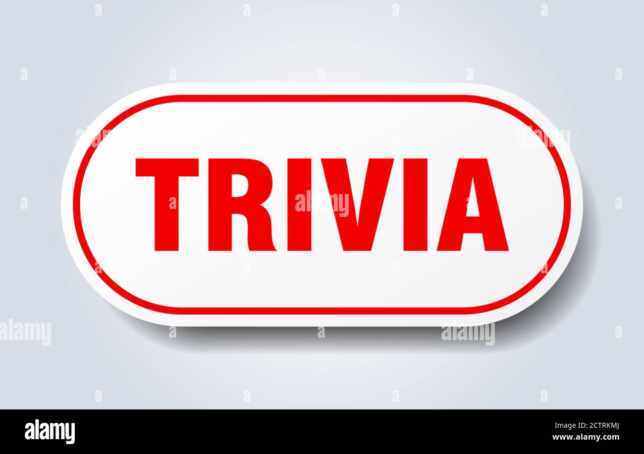 trivia sign. rounded isolated sticker. white button Stock Vector Image ...