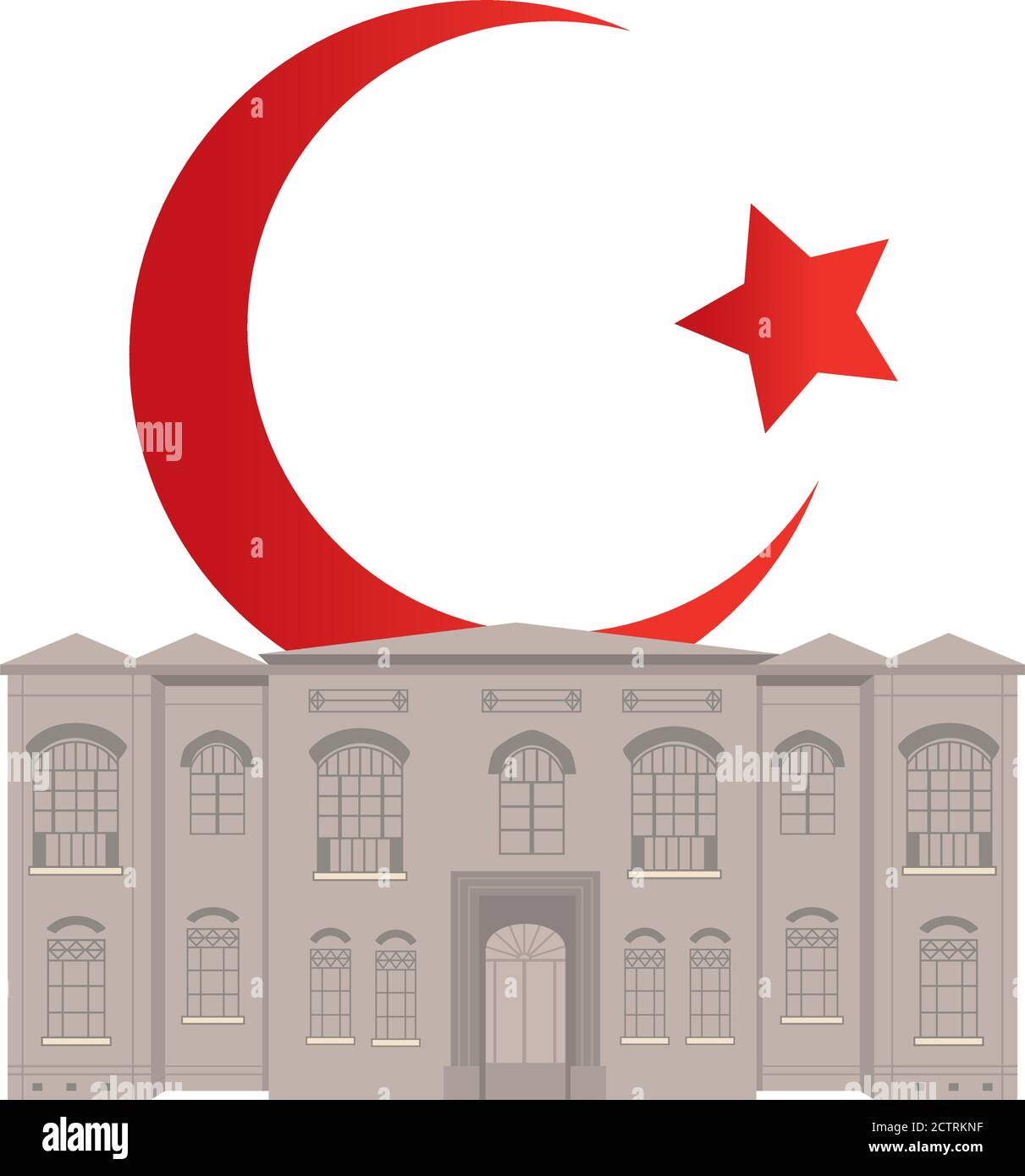 Turkish landmark palace building with moon and star vector design Stock ...