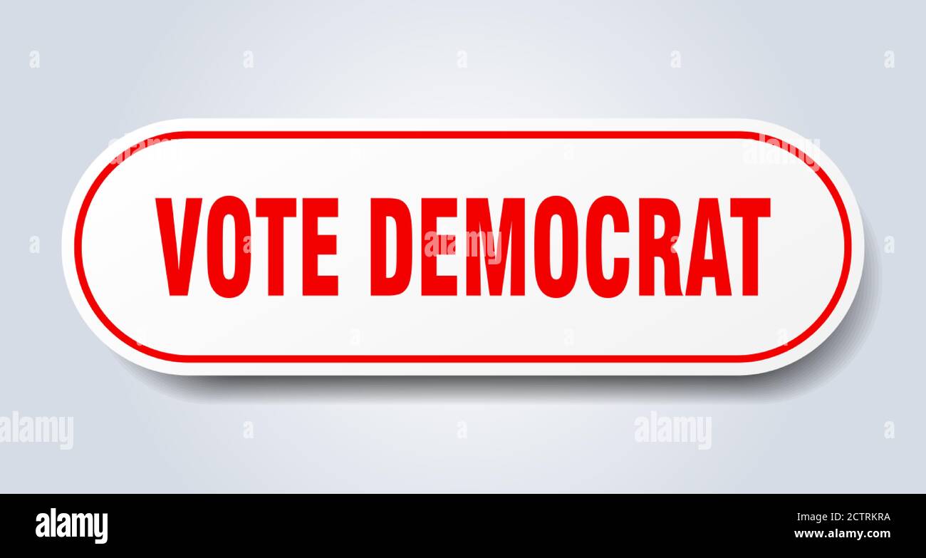 vote democrat sign. rounded isolated sticker. white button Stock Vector ...