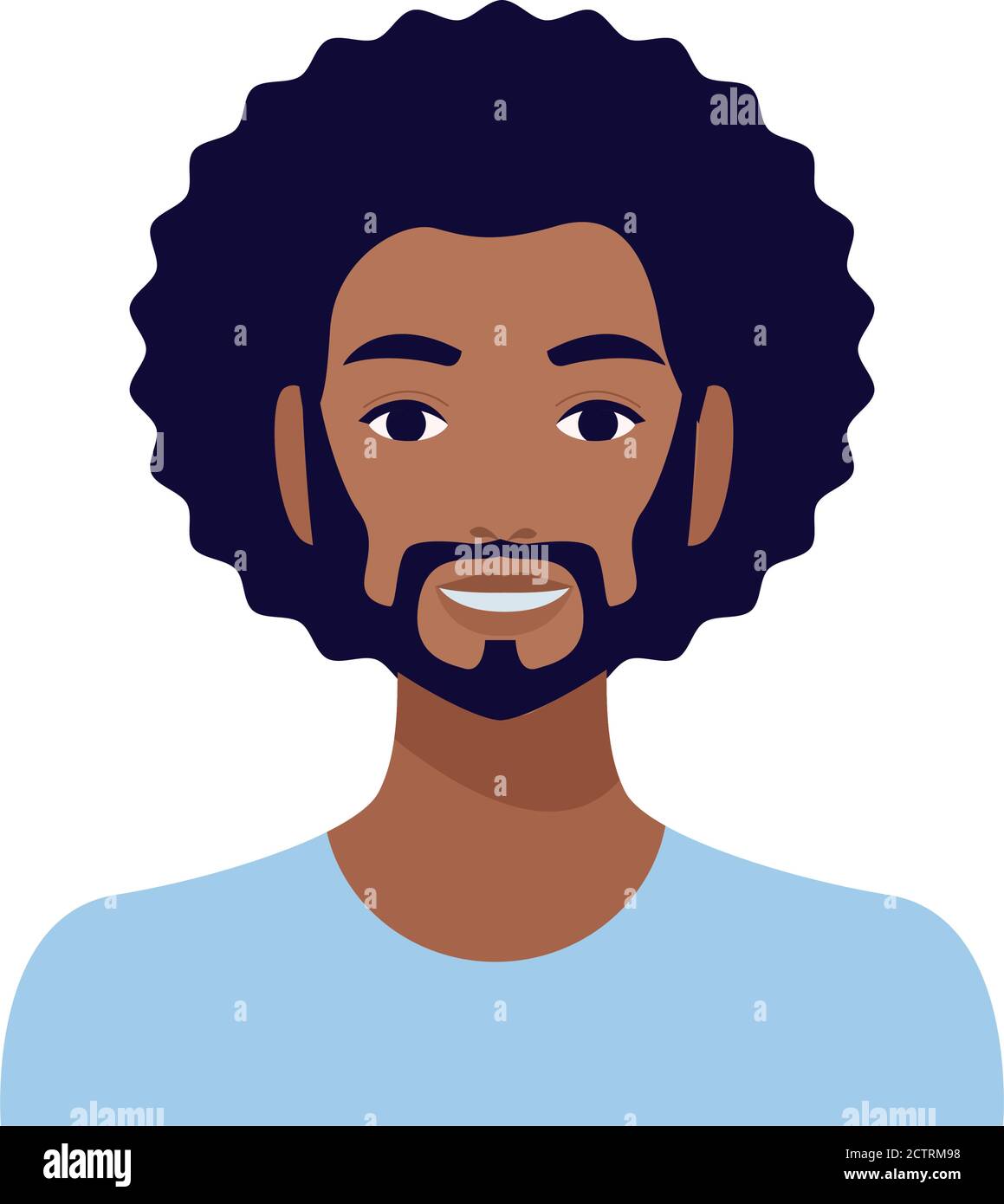 afro man with beard avatar character vector illustration design Stock ...