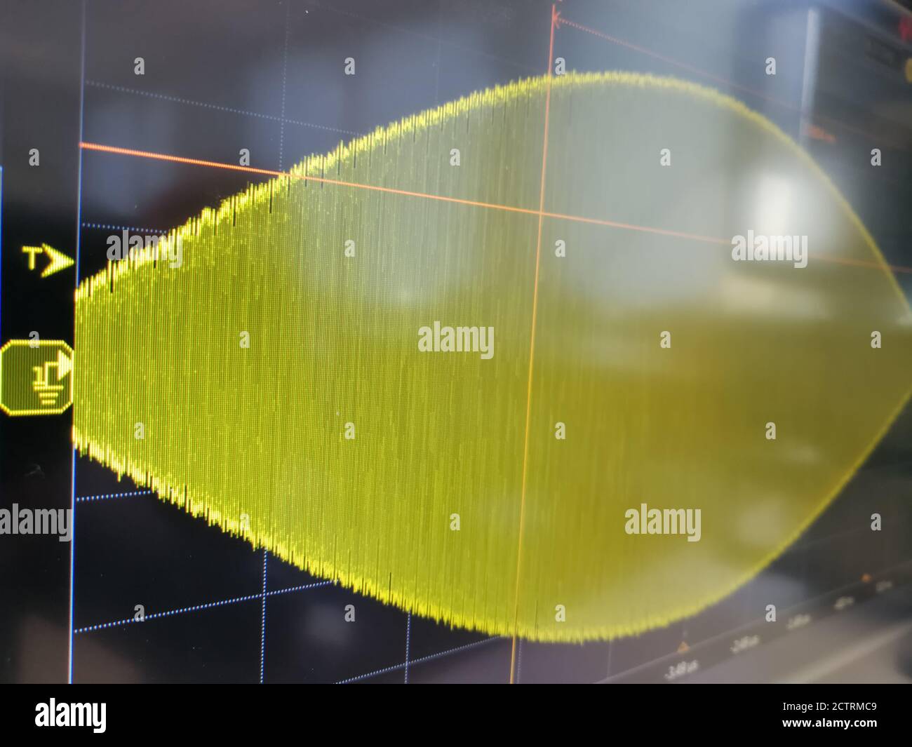 Amplitude modulated signal in the screen of the digital oscilloscope ... Amplitude modulated signal in the screen of the digital oscilloscope ...
