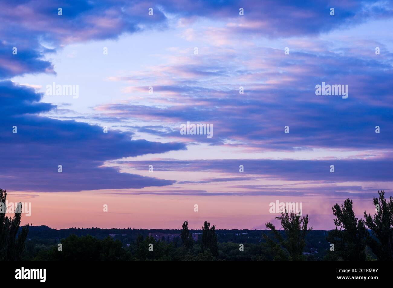 Landscape with dramatic light - beautiful golden sunset with saturated ...