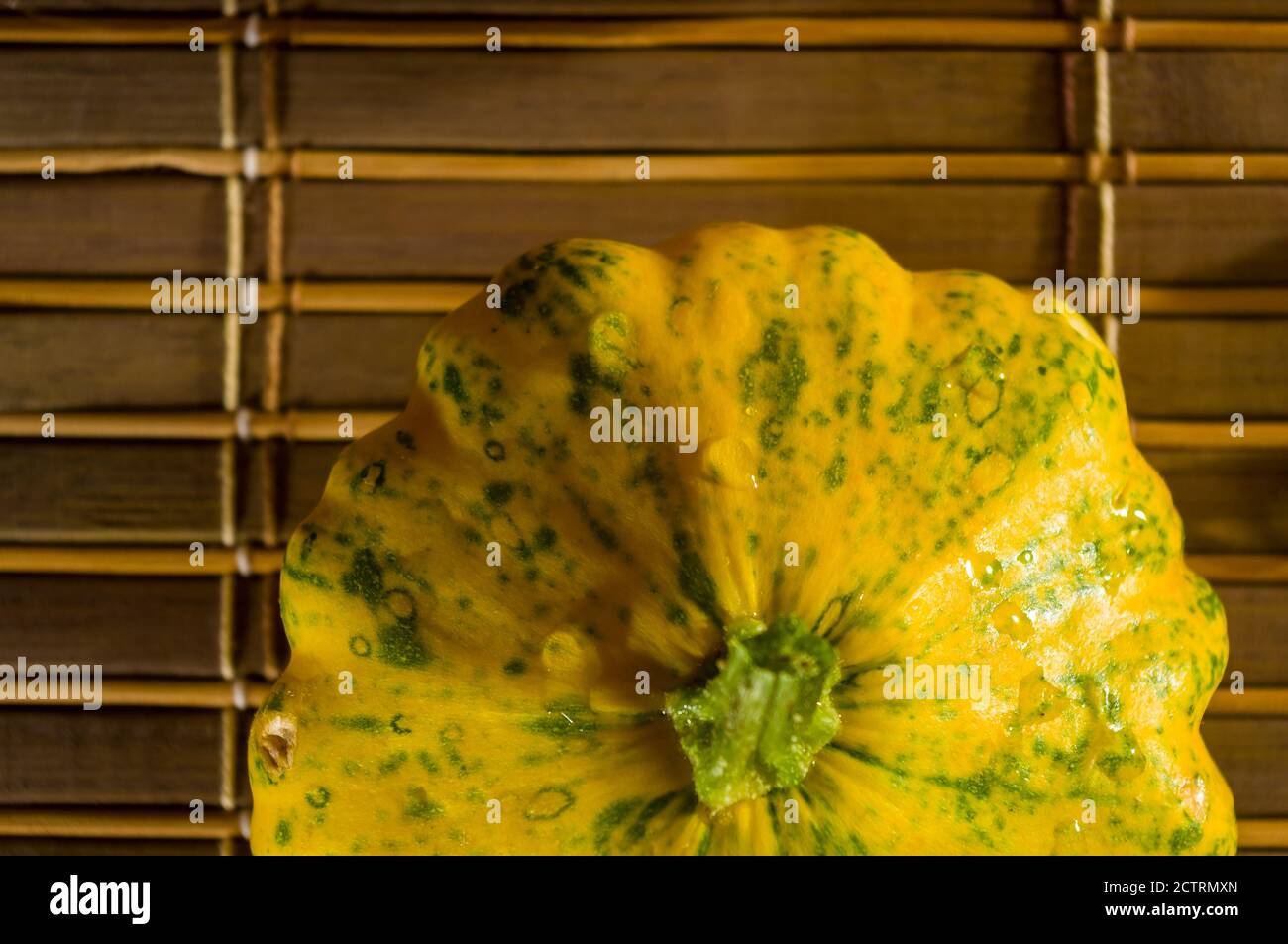Autumn still life - small spotted squash, asparagus beans, purple Basil ...