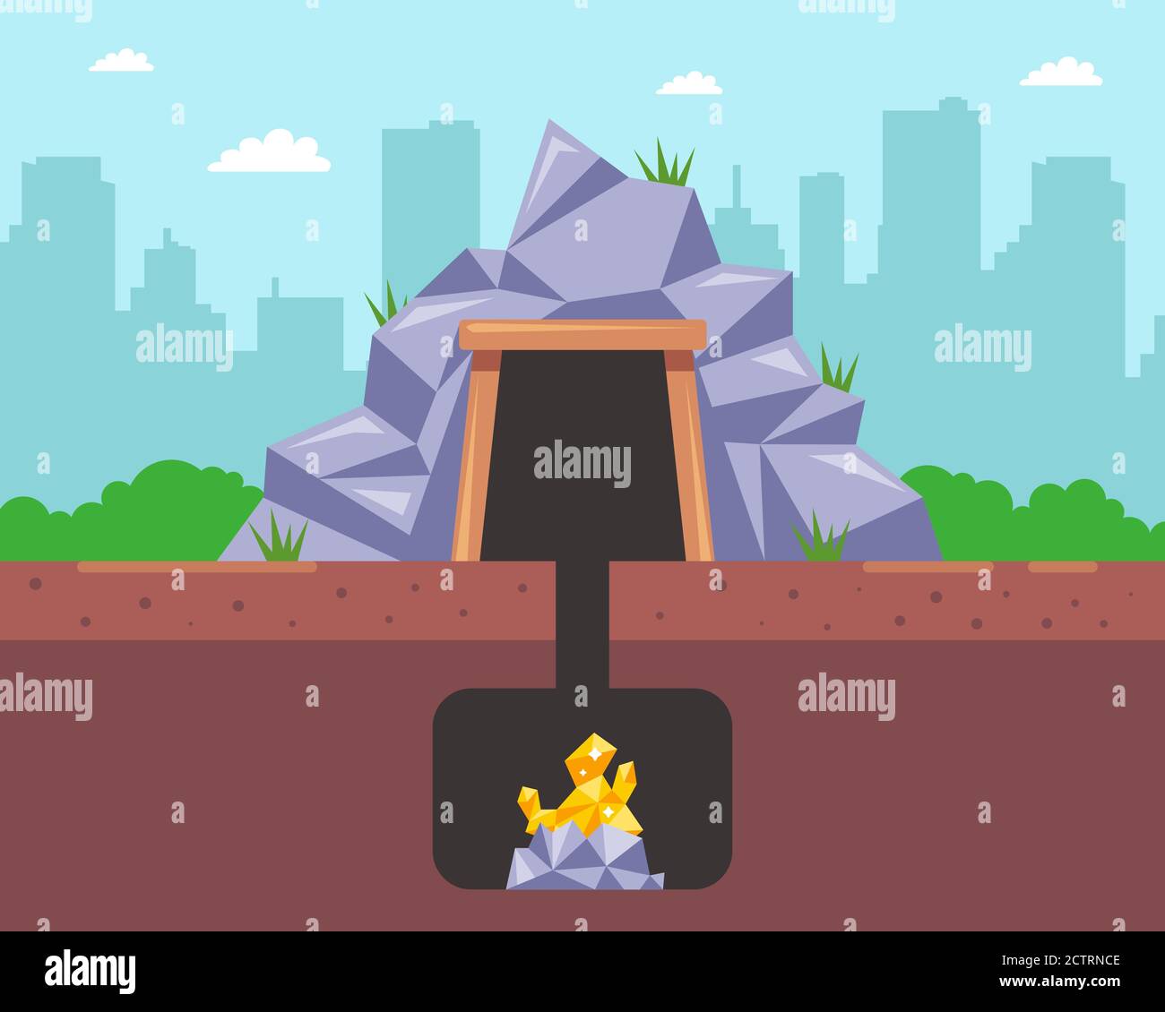 deep mine for gold mining. extraction of valuable natural resources ...