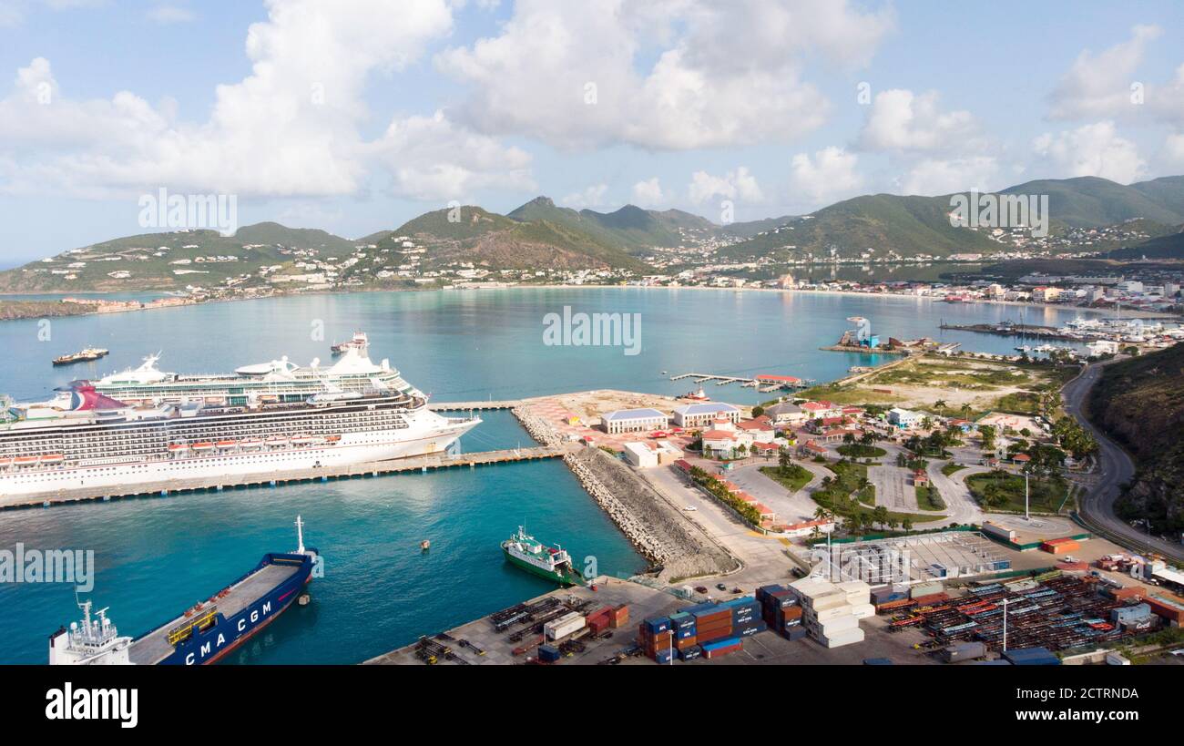 Caribbean st martin aerial view hi-res stock photography and images - Alamy