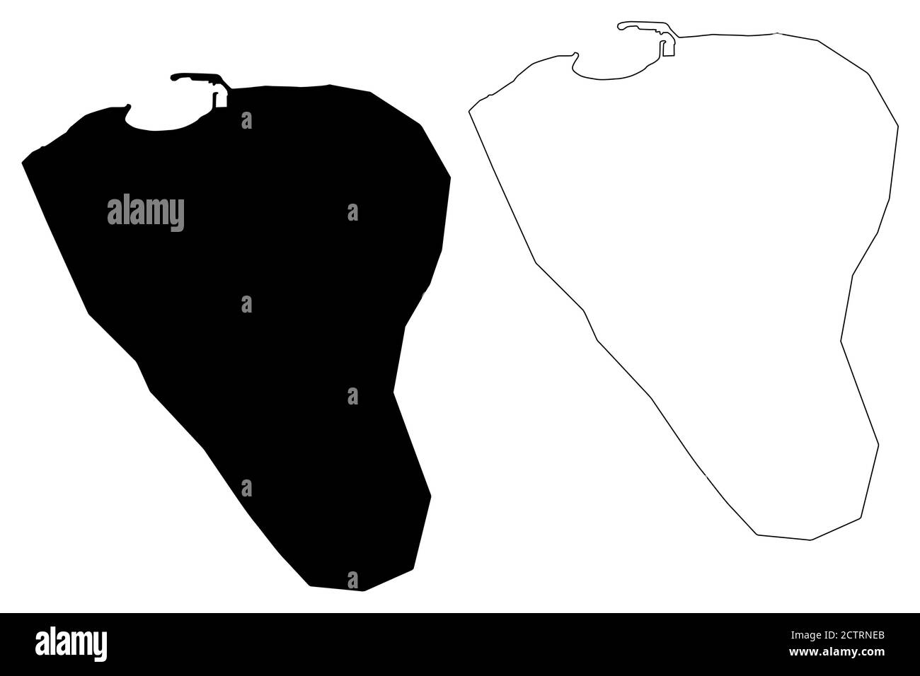 Bosaso City (Federal Republic of Somalia, Bari Region) map vector ...