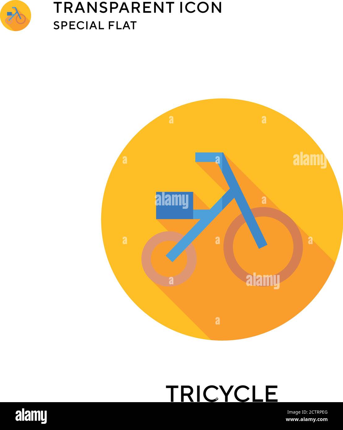 Tricycle vector icon. Flat style illustration. EPS 10 vector Stock ...