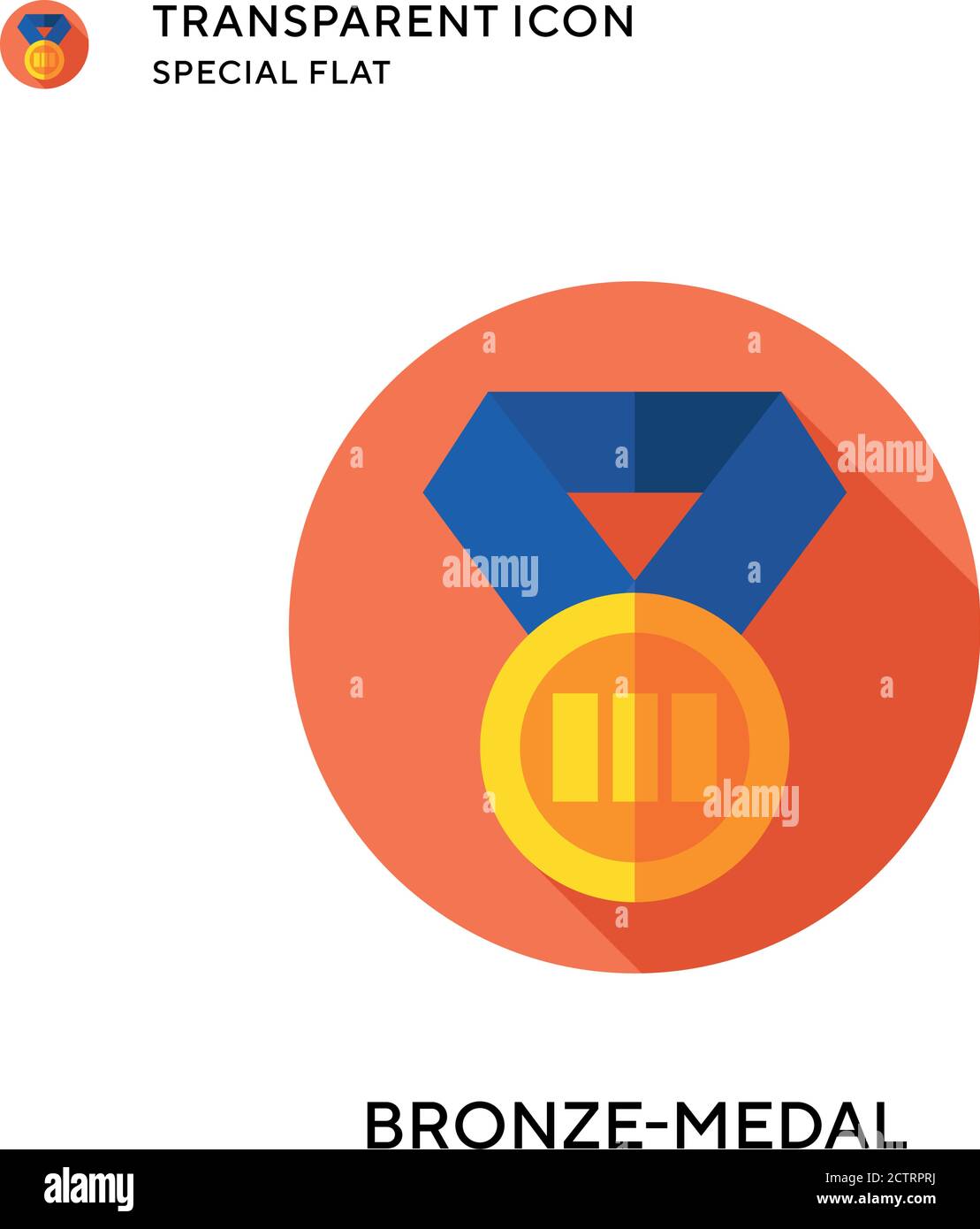 Bronze-medal vector icon. Flat style illustration. EPS 10 vector Stock ...