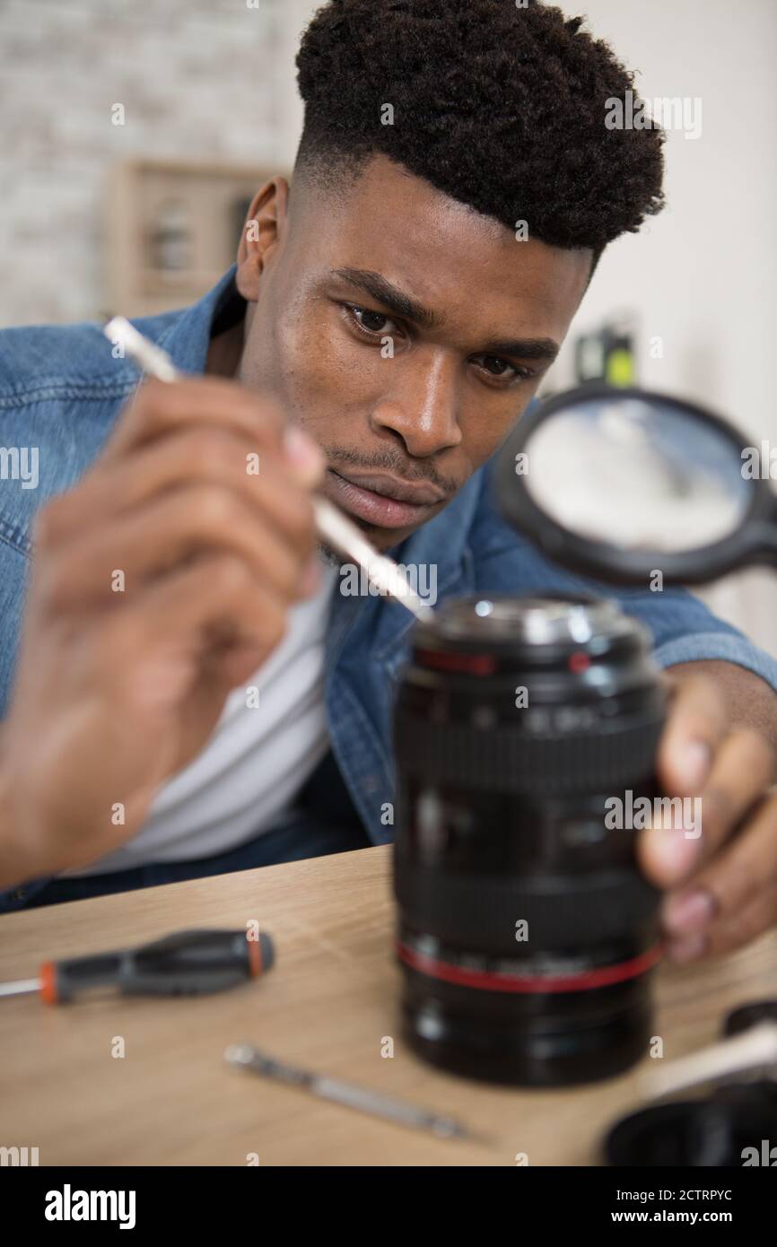 Service cleaning lens desk hi-res stock photography and images - Alamy