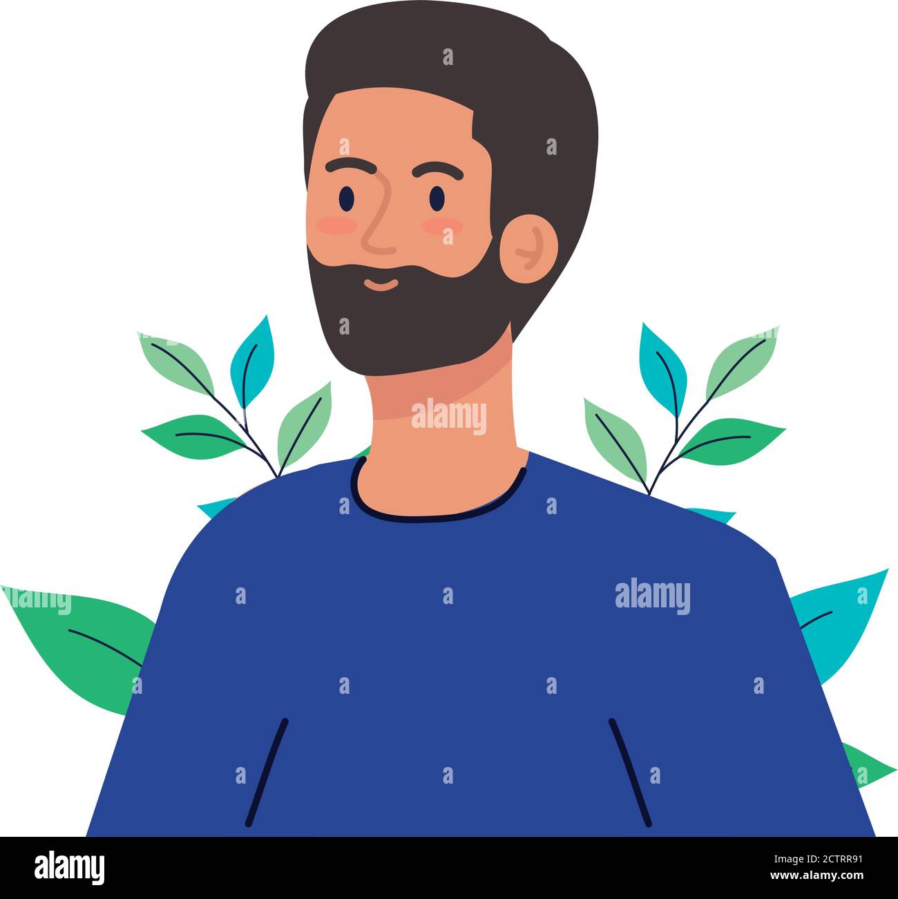 man cartoon with leaves vector design Stock Vector Image & Art - Alamy