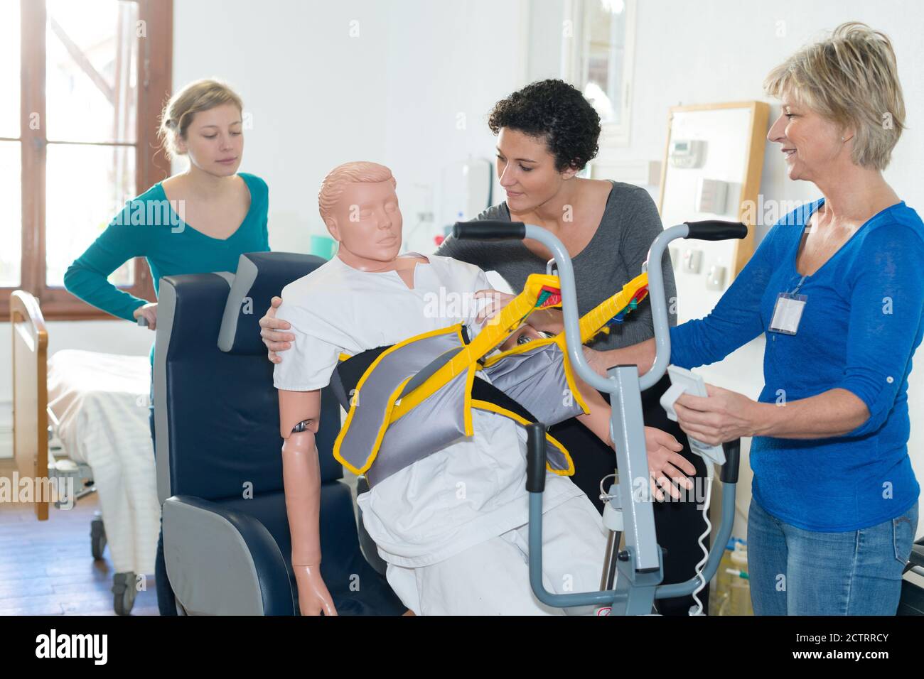 training for assisting mobility reduced patient Stock Photo - Alamy