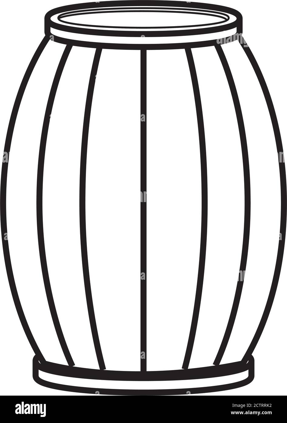 antique wooden barrel line style vector illustration design Stock ...