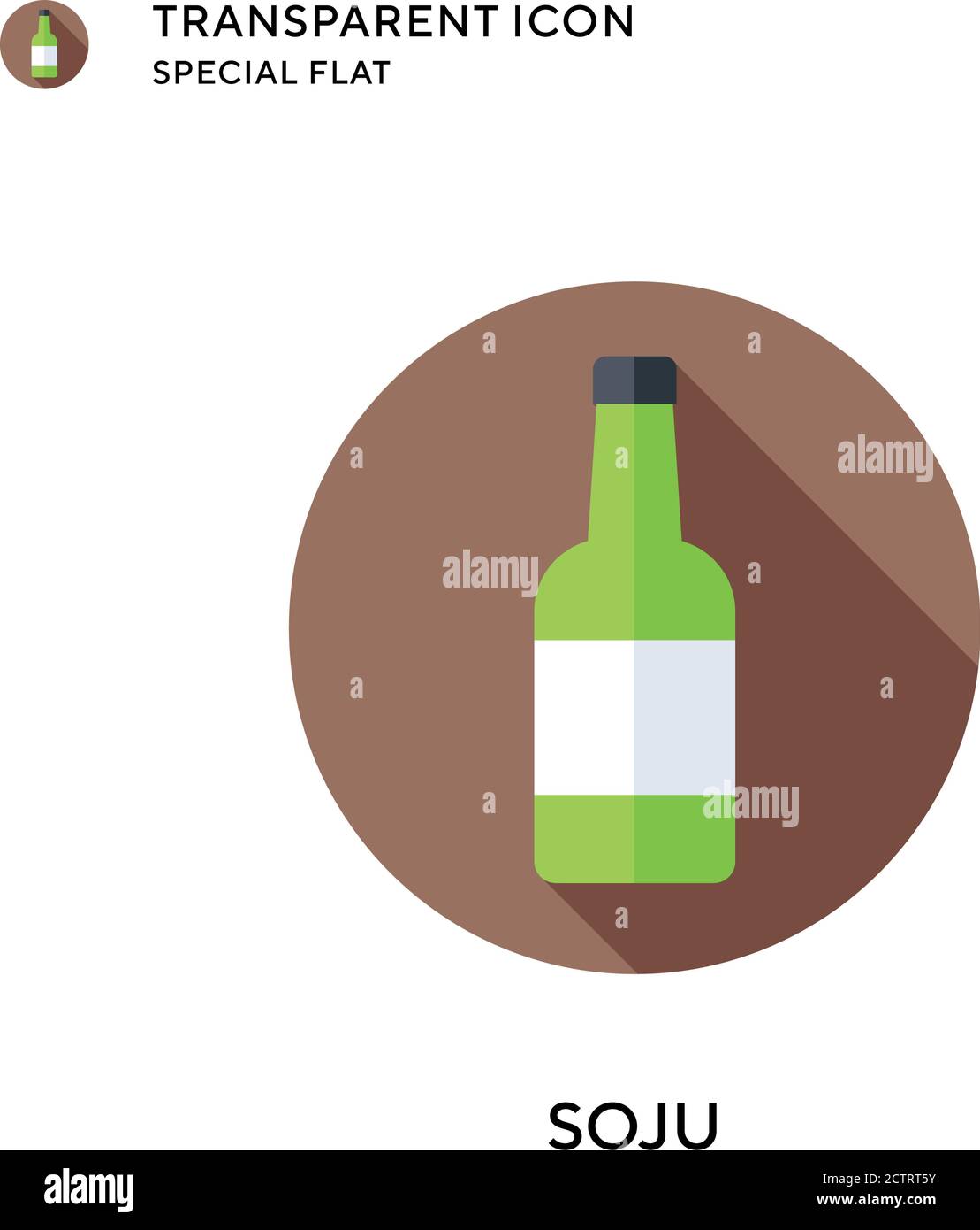 Soju vector icon. Flat style illustration. EPS 10 vector Stock Vector ...