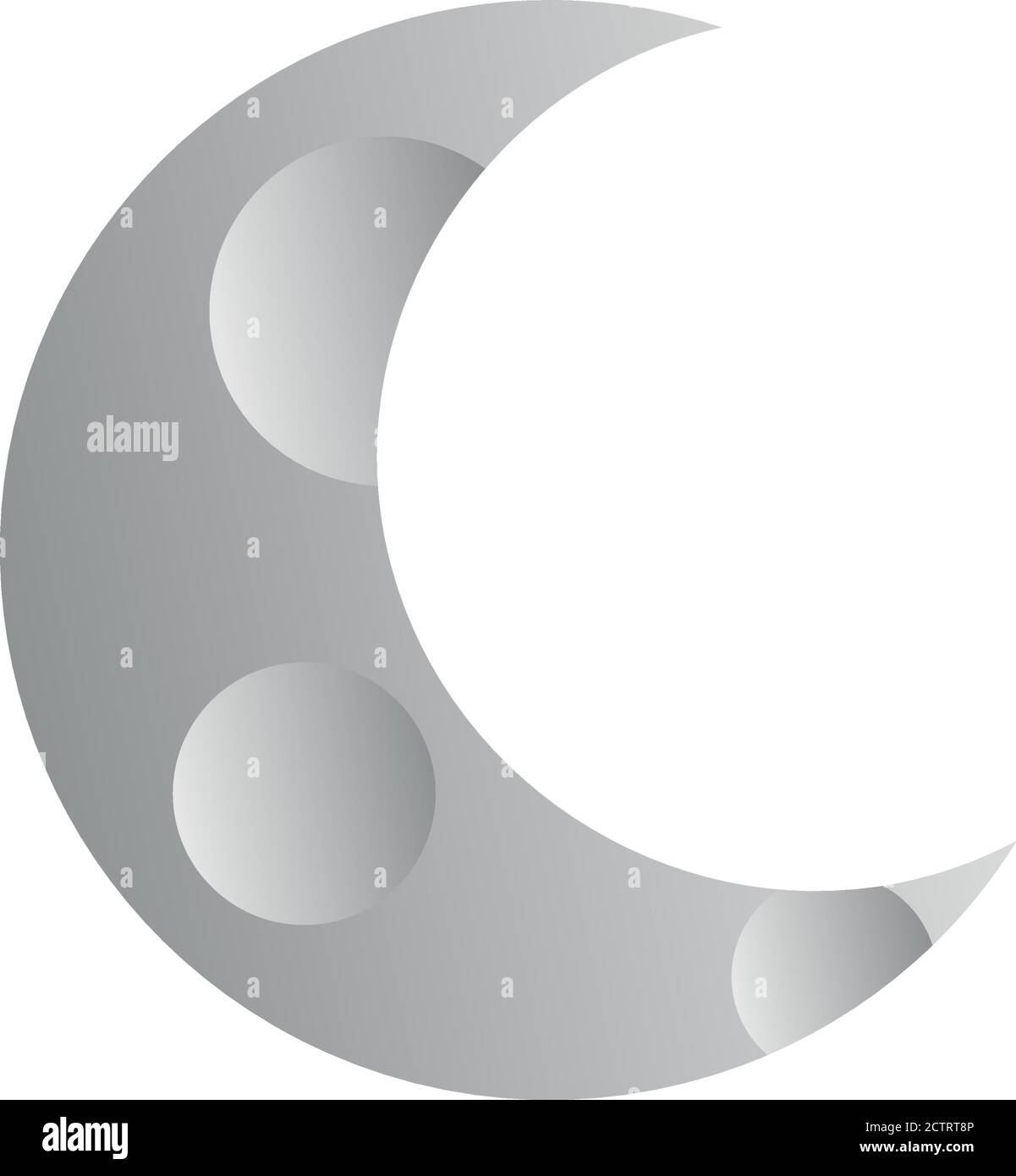 half moon icon over white background, colorful design, vector ...