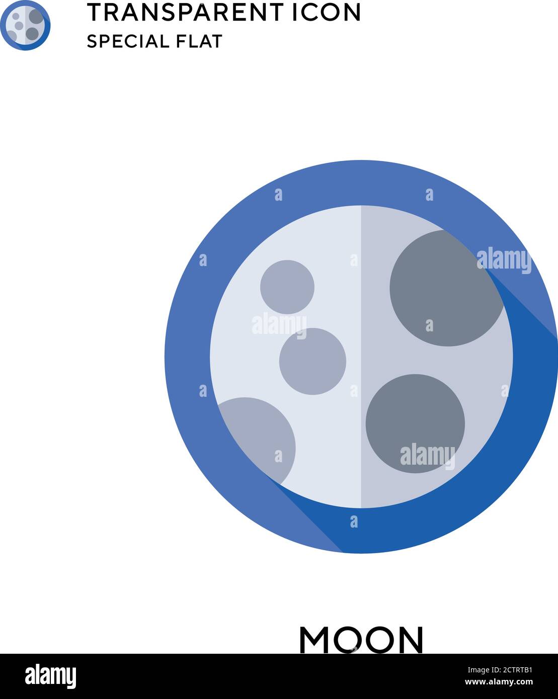 Moon vector icon. Flat style illustration. EPS 10 vector Stock Vector ...