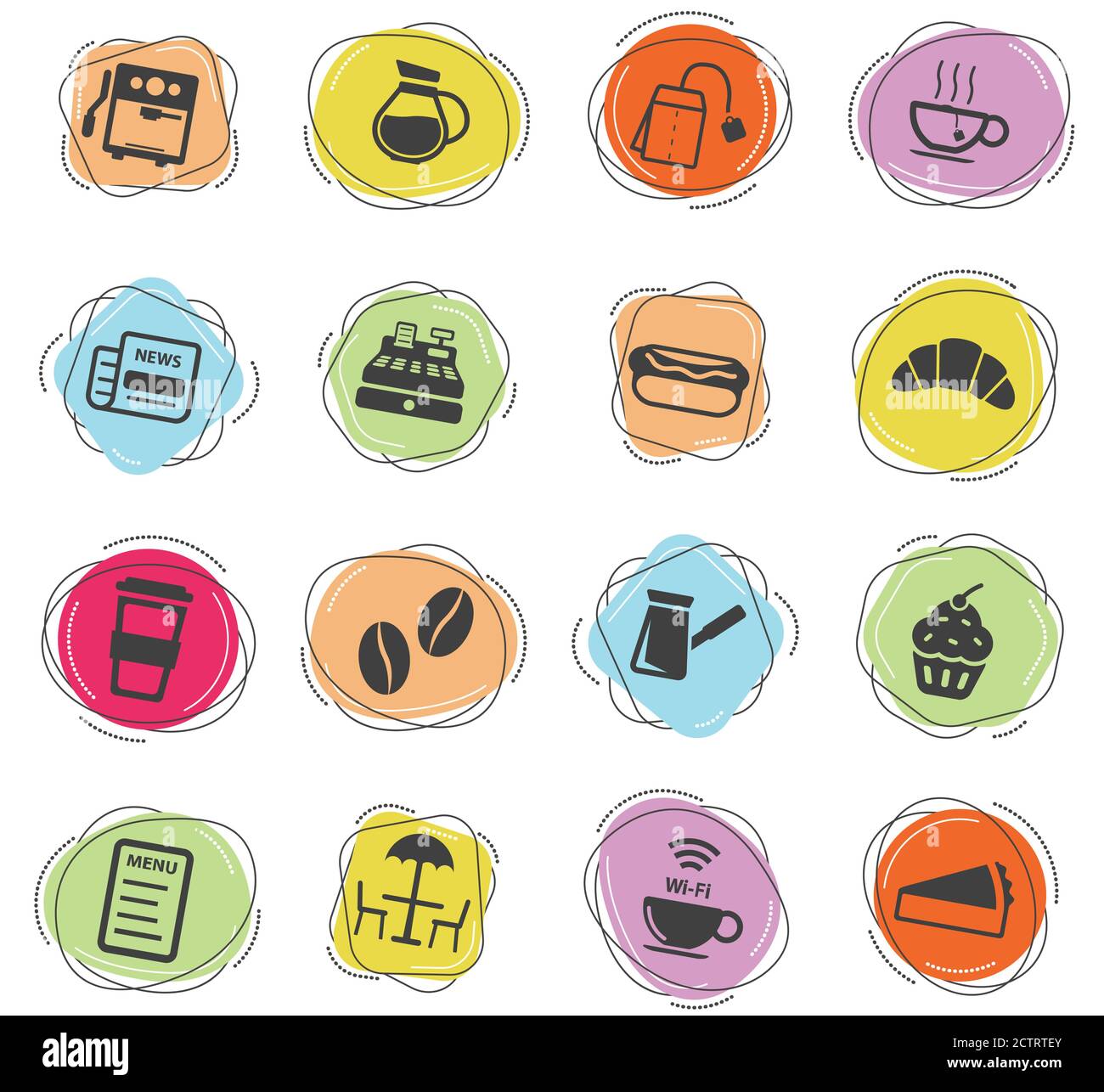 Cafe icon set Stock Vector Image & Art - Alamy