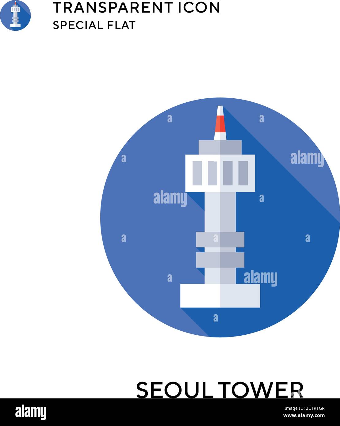 Seoul tower vector icon. Flat style illustration. EPS 10 vector Stock ...