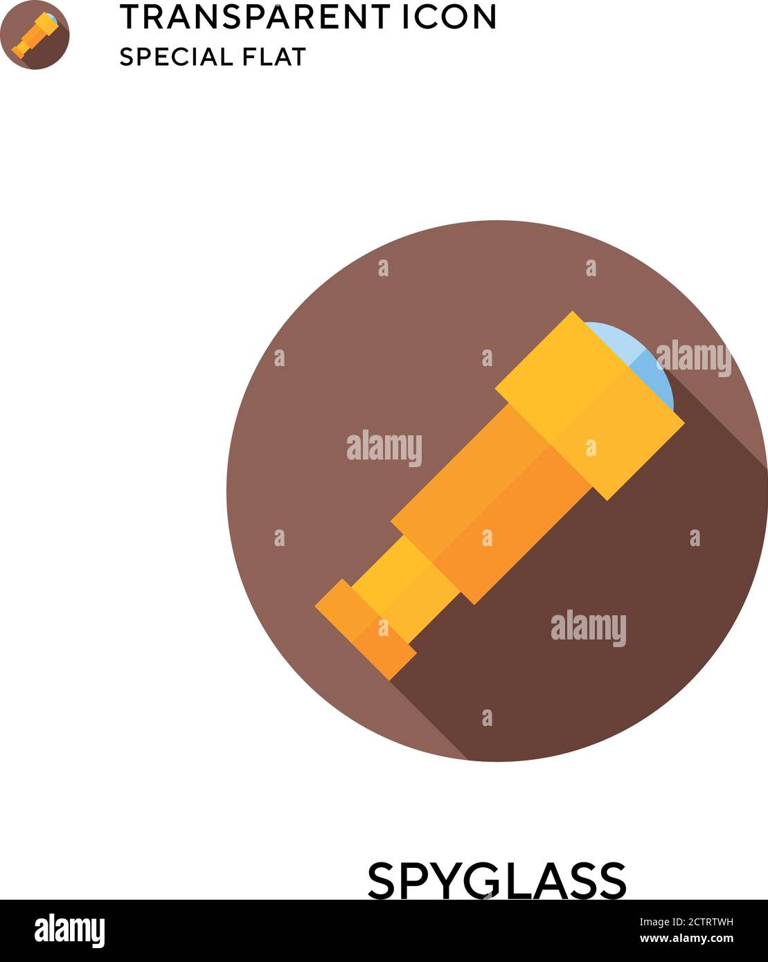 Spyglass vector icon. Flat style illustration. EPS 10 vector Stock ...