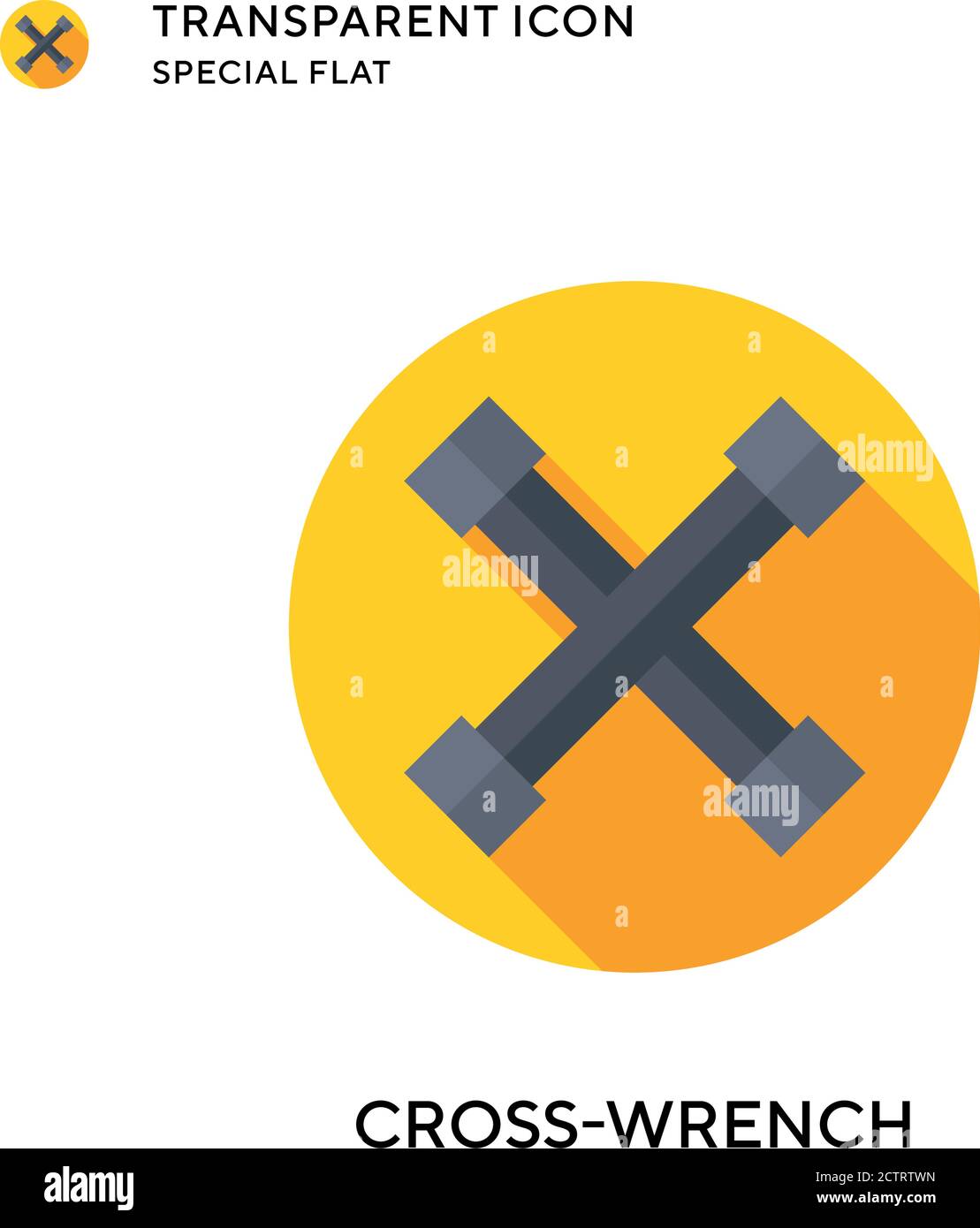 Cross-wrench vector icon. Flat style illustration. EPS 10 vector Stock ...