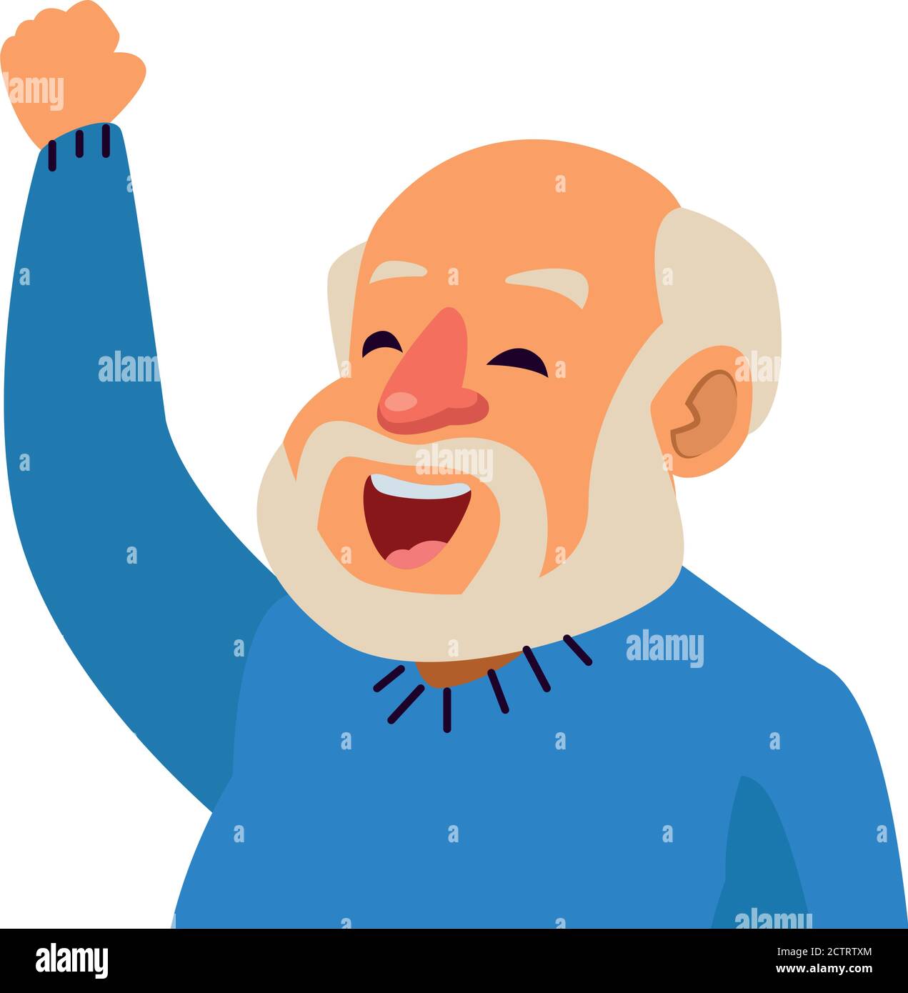 old man with hand up active senior character vector illustration design ...