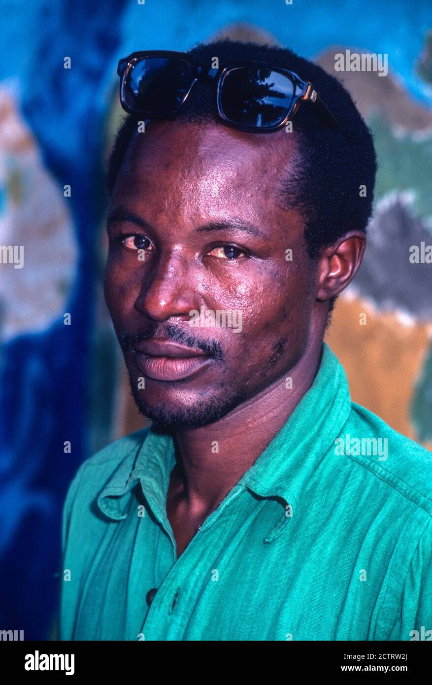 Bamako, Mali, Young Malian Man Working as a Nighttime Security Guard ...