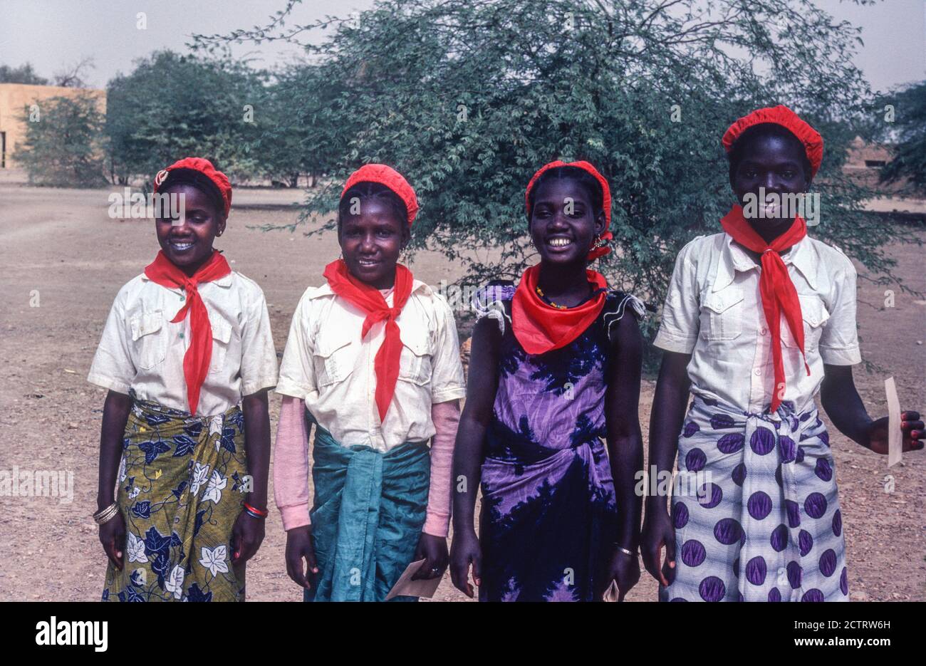 Ansongo, Mali. Young Pioneers (Scouts), Young Muslim Malian Girls Stock ...