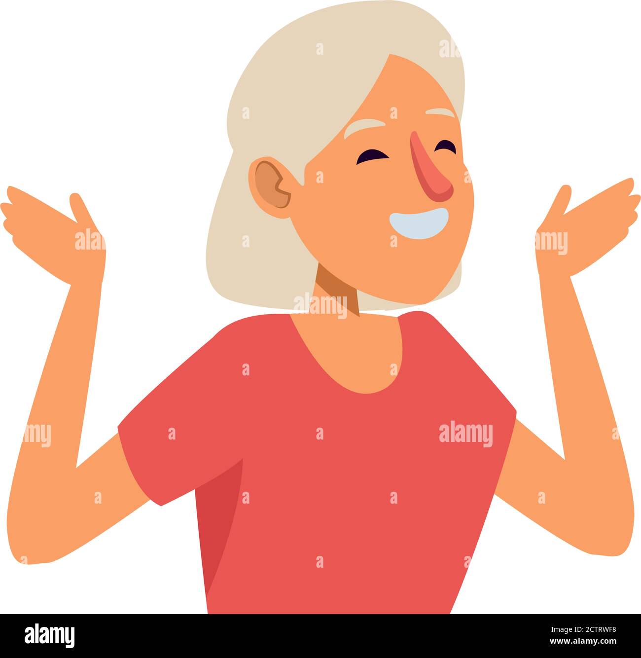 old woman talking active senior character vector illustration design ...