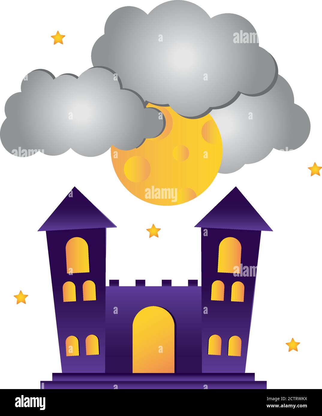 Full moon over castle Stock Vector Images - Alamy