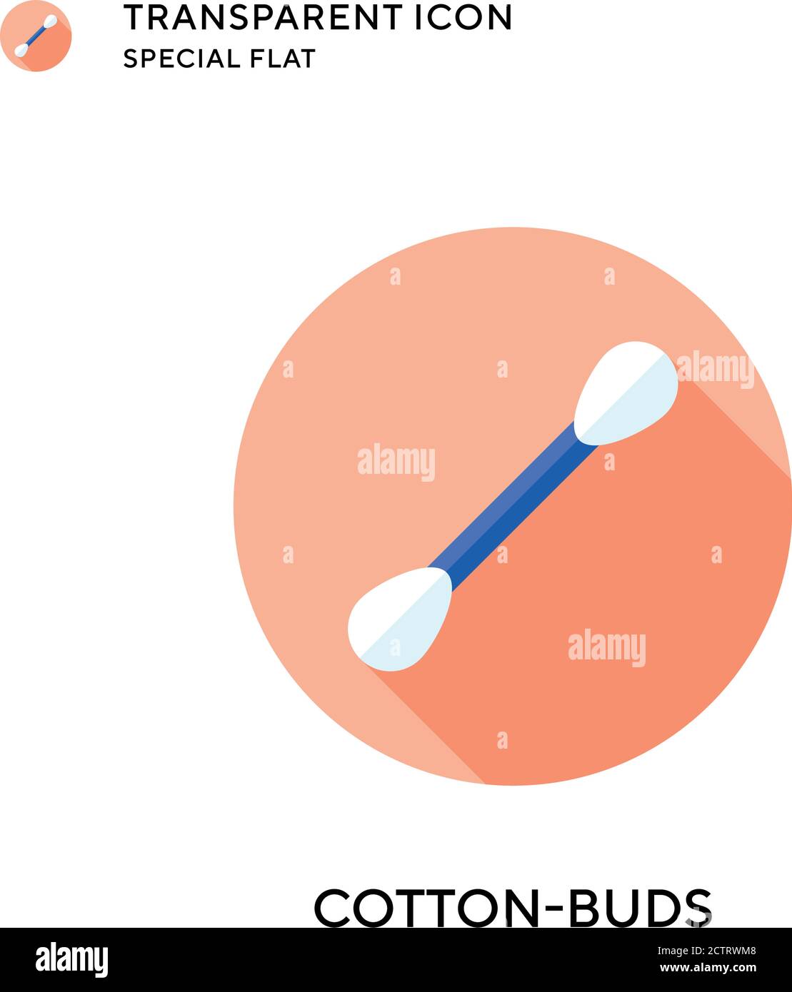 Cotton-buds vector icon. Flat style illustration. EPS 10 vector Stock Vector Image & Art - Alamy