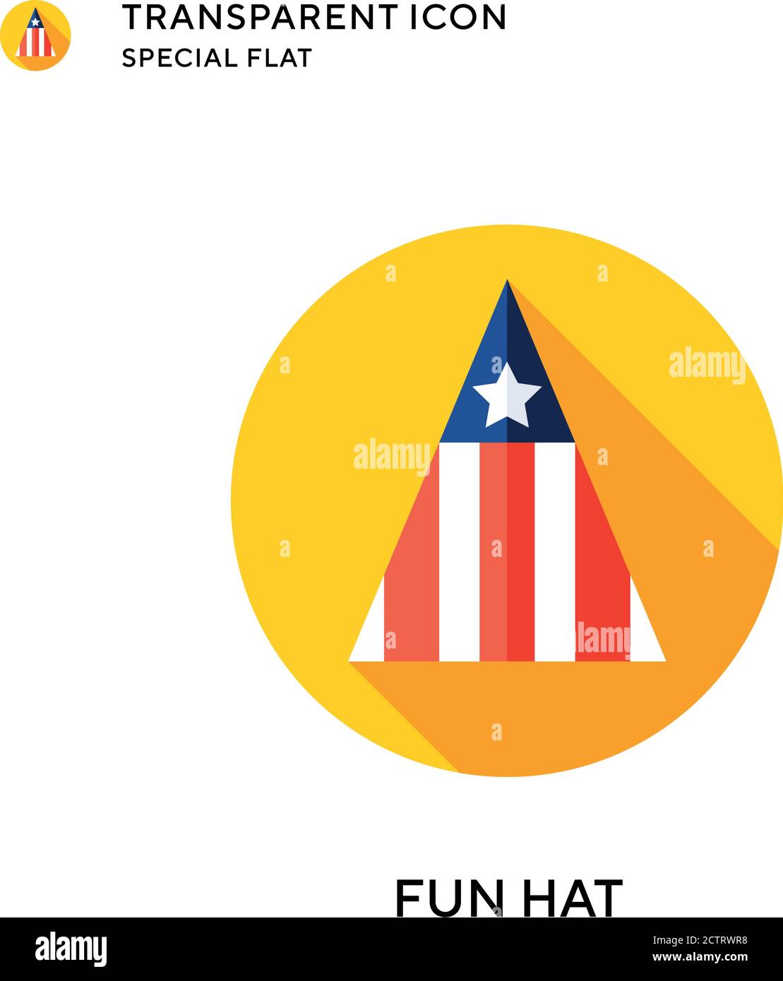 Fun hat vector icon. Flat style illustration. EPS 10 vector Stock ...