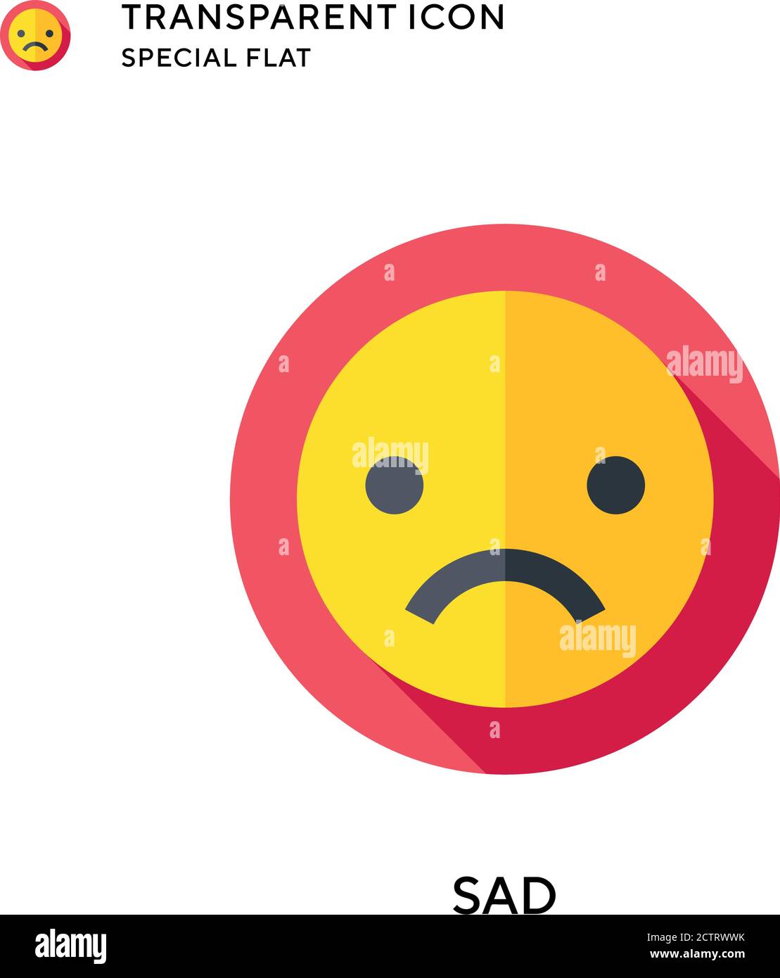 Sad vector icon. Flat style illustration. EPS 10 vector Stock Vector ...